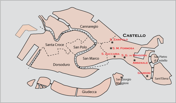 Castello Venice Map Castello | Venice Districts | Visitingvenice.net